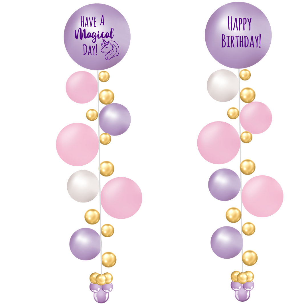 Pastel Unicorn Bubble Strands (Pair) - BalloonZilla