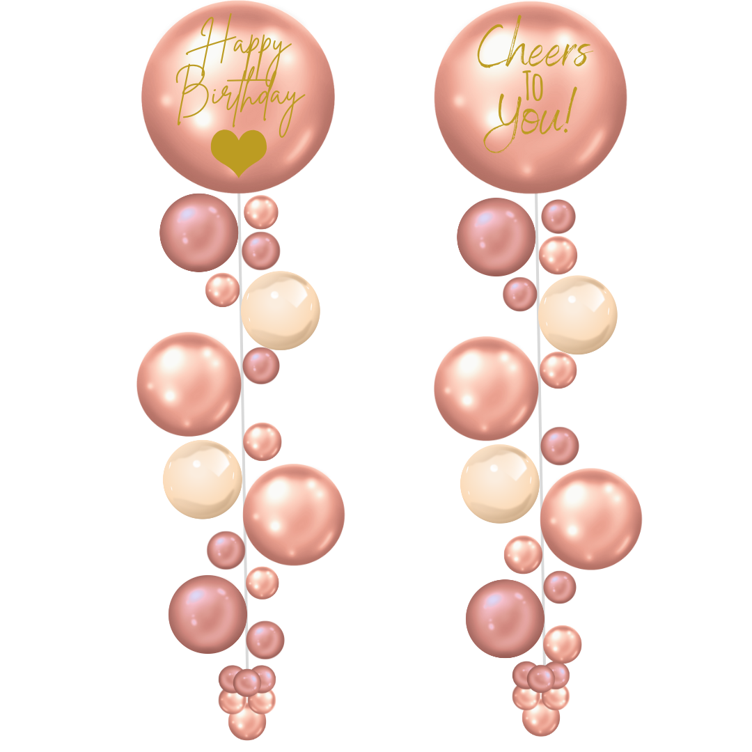 Rose Gold Bubble Strands (Pair) - BalloonZilla