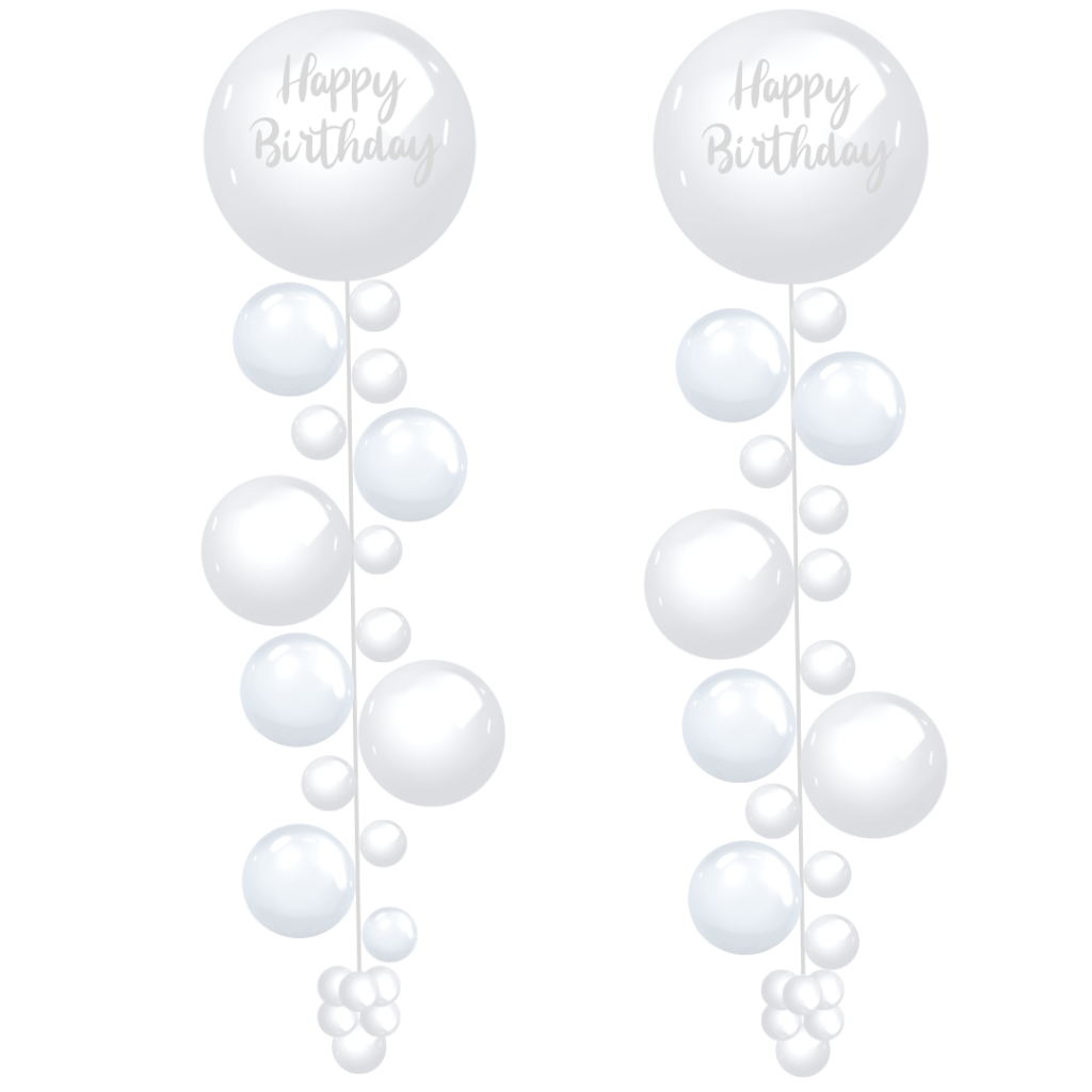 White Bubble Strands (Pair) - BalloonZilla