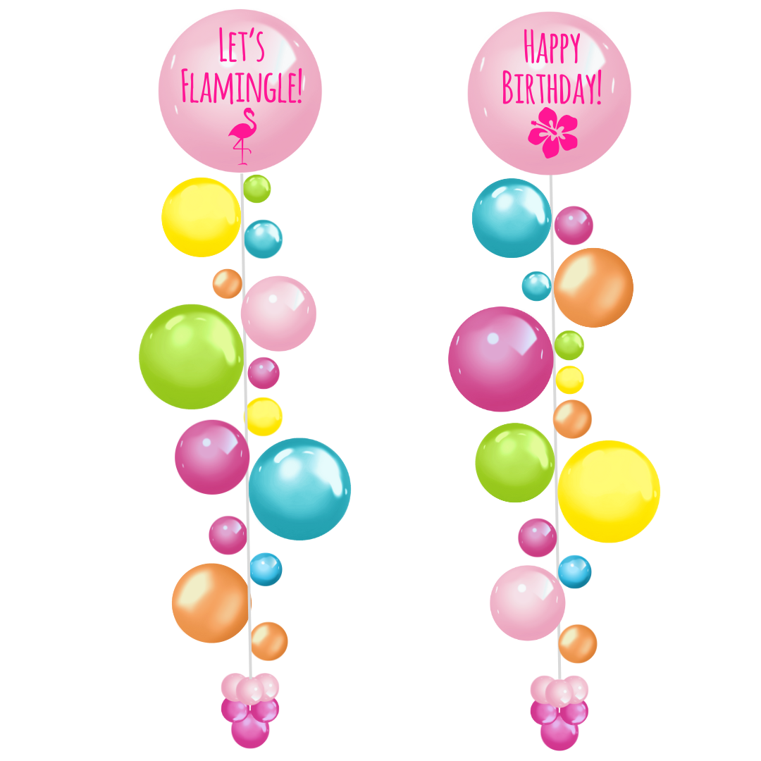 Let's Flamingle Bubble Strands (Pair) - BalloonZilla