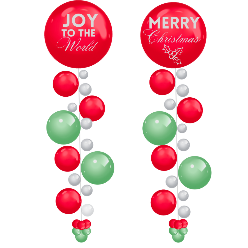 Christmas Joy Bubble Strands (Pair) - BalloonZilla