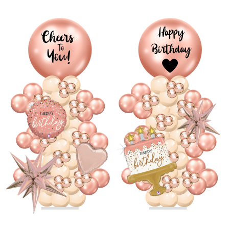 Rose Gold Column - Fancy (Pair) - BalloonZilla