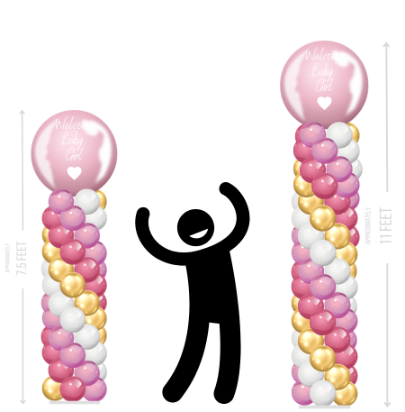 Baby Girl Column - Spiral (Pair) - BalloonZilla