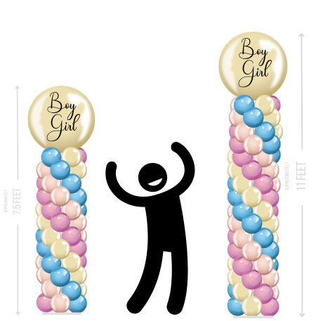 Gender Reveal Column - Spiral (Pair) - BalloonZilla