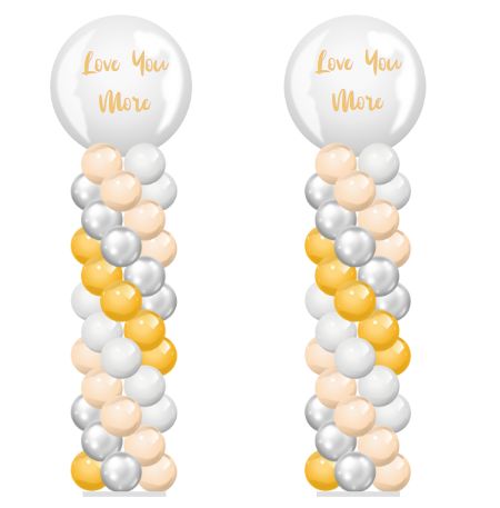 White Column - Spiral (Pair) - BalloonZilla