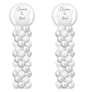 White Column - Spiral (Pair) - BalloonZilla