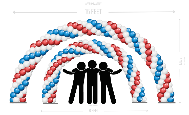 Baseball Spiral Arch - 20ft or 30ft - BalloonZilla