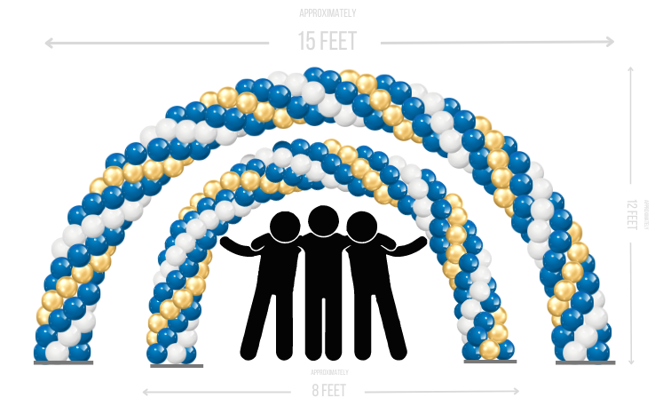Congrats Grad Spiral Arch - 20ft or 30ft - BalloonZilla