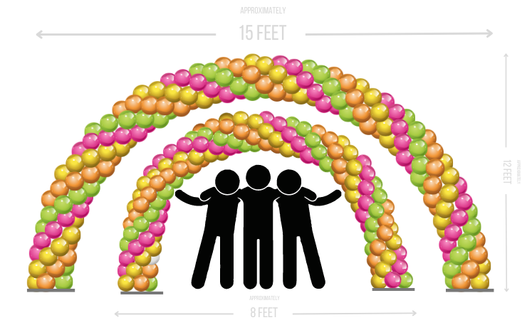 Fiesta Spiral Arch - 20ft or 30ft - BalloonZilla