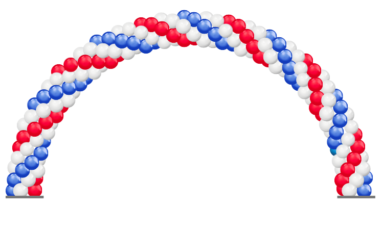 Baseball Spiral Arch - 20ft or 30ft - BalloonZilla