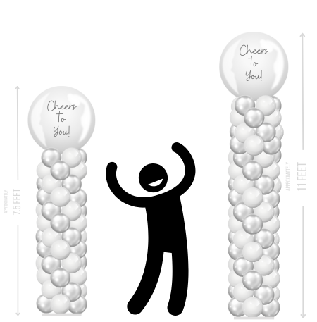 White Column - Spiral (Pair) - BalloonZilla