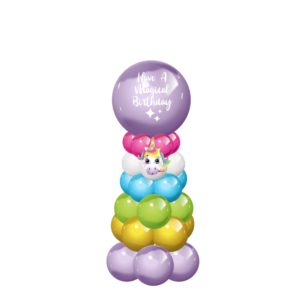Pastel Unicorn Small Column - BalloonZilla