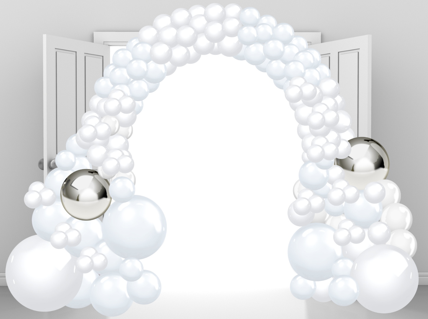 White Organic Arch - 20ft - BalloonZilla