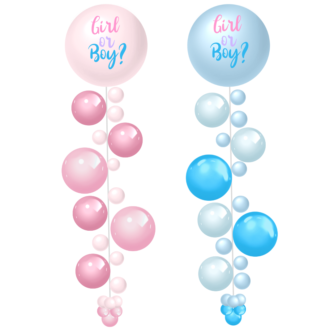 Gender Reveal Bubble Strands (Pair) - BalloonZilla