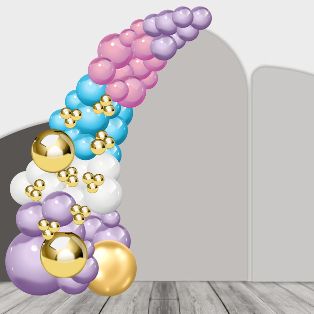 Pastel Unicorn Crescent Column - BalloonZilla