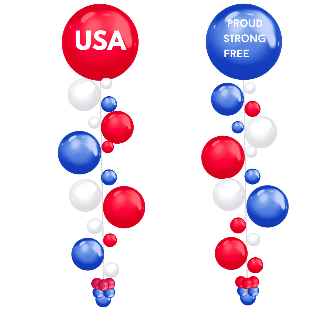 All American Bubble Strands (Pair) - BalloonZilla