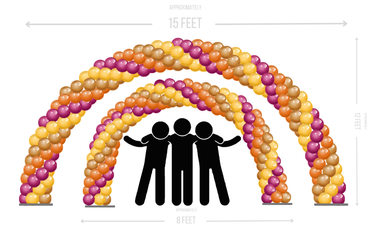 Fall Spiral Arch - 20ft or 30ft - BalloonZilla