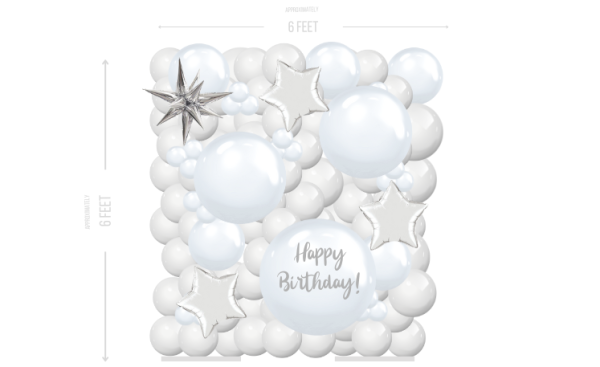 White Balloon Wall - Fancy - BalloonZilla