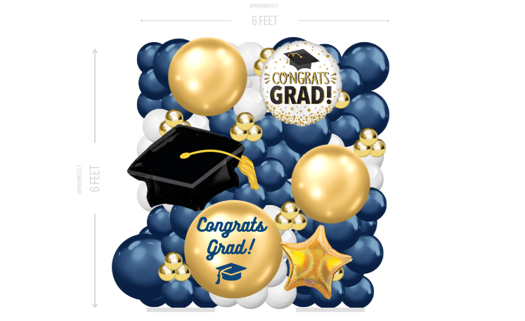 Congrats Grad Balloon Wall - Fancy - BalloonZilla