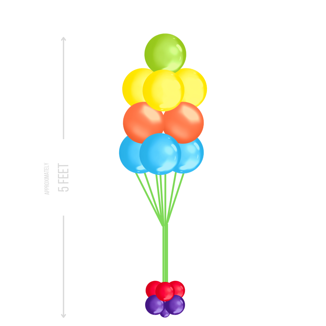 Fiesta Simple Bouquet - Large or Small - BalloonZilla