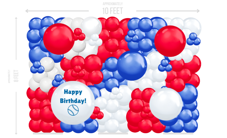 Baseball Balloon Wall - Simple - BalloonZilla Arizona