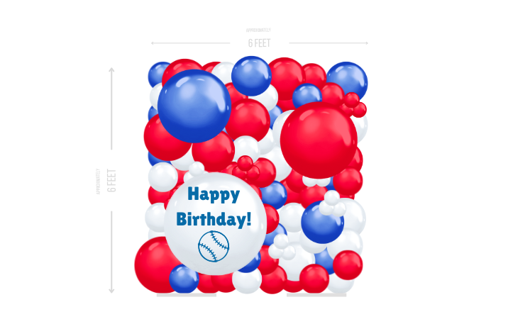 Baseball Balloon Wall - Simple - BalloonZilla