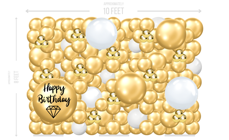 Champagne and Diamonds Balloon Wall - Simple - BalloonZilla