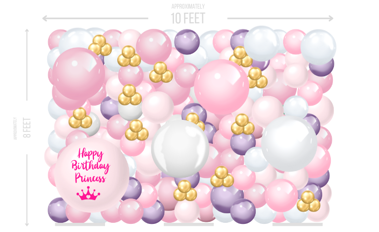 Princess Balloon Wall - Simple - BalloonZilla