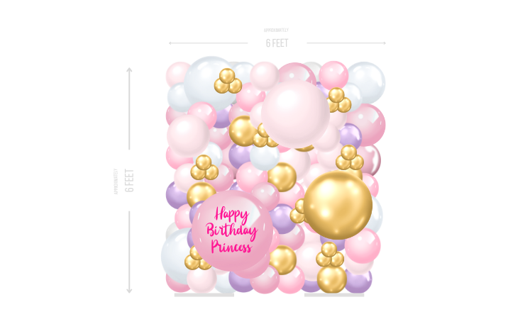 Princess Balloon Wall - Simple - BalloonZilla