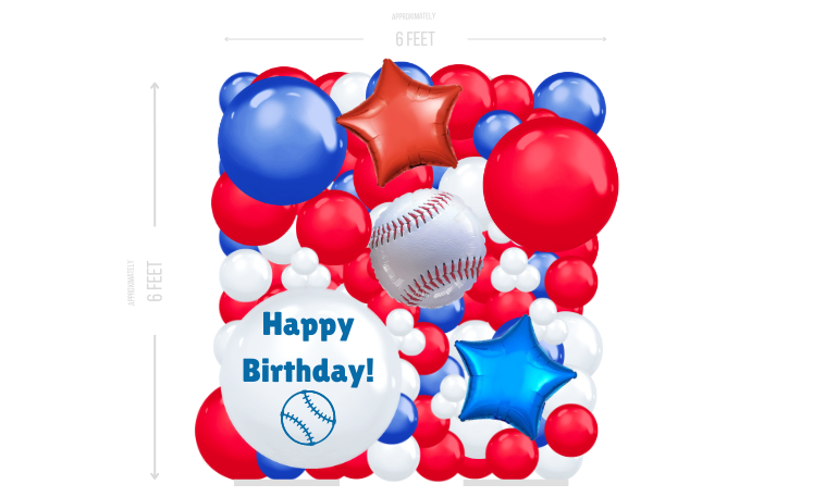 Baseball Balloon Wall - Fancy - BalloonZilla